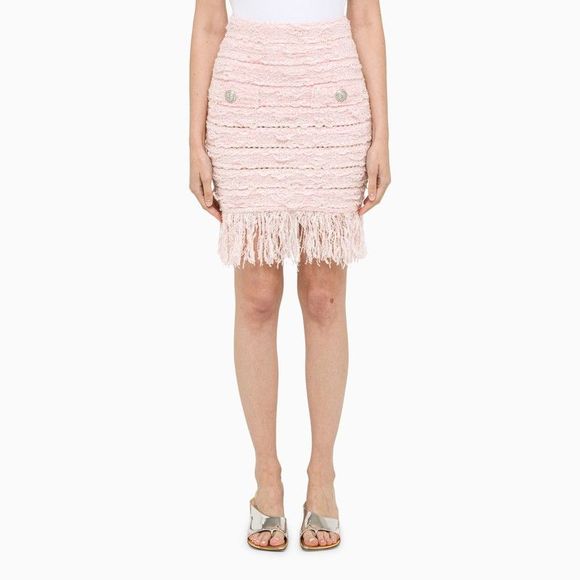 Balmain | Skirts | Balmain Pink Tweed Pencil Skirt | Poshmark